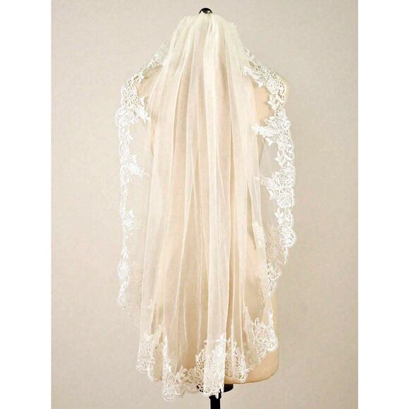 Molliwater | Accessories | New 37 Inch Ivory Bridal Veil Fingertip ...
